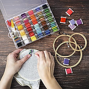 Peirich Embroidery Floss Cross Stitch Supplies, Friendship Bracelets String Kit Embroidery Floss Kit Cross Stitch Kits with Organizer Box Cross Stitch Tools - Gift for Halloween Christmas Birthday