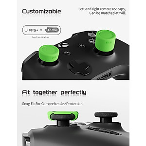 ELETIUO 5 Pairs/10 Pcs Thumb Grips Set for Xbox Series X/S,Xbox One,Xbox One X/S Controller,Anti-Slip Silicone Joystick Cap with 5 Designs, Custom Analog Thumbsticks Cover,Green