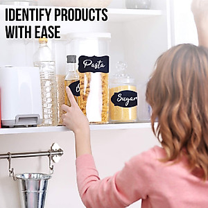 173 Pack Premium Chalkboard Label Stickers Bulk with 2 Chalk Markers, Reusable, Removable, and Waterproof Food Labels for Kitchen and Pantry Containers, Mason Jars, Kids' Bottles, and Storage Bins