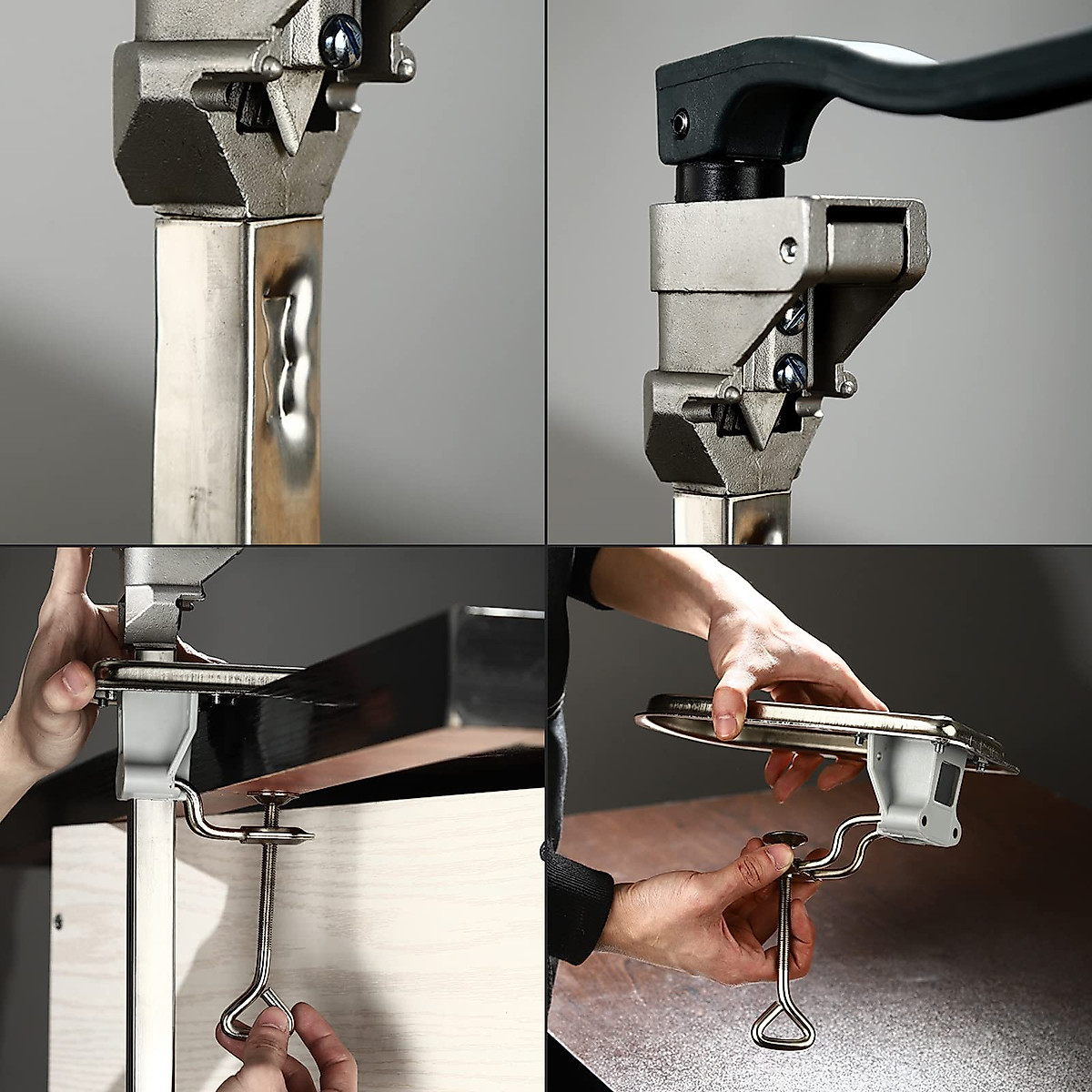 Erinaik Commercial Can Opener Heavy Duty for #10 Cans, 23.2” Manual Table Can Opener with Plated Steel Base for Large Cans Up to 18” Tall, for Restaurant Hotel Bar Compatible with Edlund