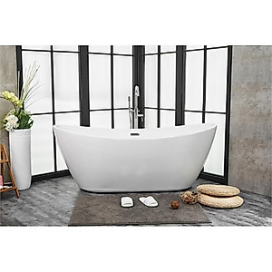 Elegant Decor Indoor Modern 72 inch soaking double slipper bathtub in glossy white