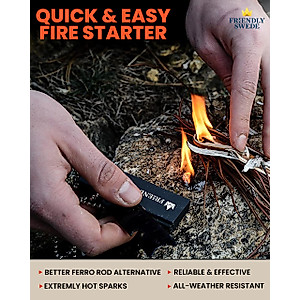 The Friendly Swede Magnesium Fire Starter Kit - Firestarter, Flint and Steel Fire Starter Kit, Flint Fire Starter Survival Tool, Camping Fire Starter, Fire Steel, Flint Striker, Fire Striker (3 Pack)