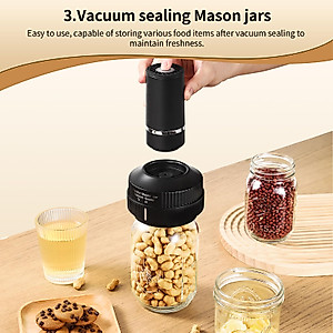 30-in-1 Electric Mason Jar Vacuum Sealer Kit - Wireless Kitchen Vacuum Sealer for Mason Jars, Food Preservation Vacuum Sealer for Vacuum Sealer Bags, Vacuum Sealing Machine with Red Wine Stoppers