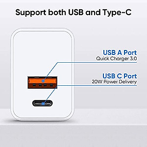 USB C Brick, iPhone 14 Pro Fast Charger Block, Zafolia 2-Pack Upgraded 20W Type C Wall Charging Box Plug Cube Dual Port Power Adapter for New Apple Watch Series 8 7/13/12 Pro Max/XR SE, iPad，AirPods