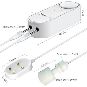 WiFi Water Leak / Water Level 2 in 1 Detector, Smart Water Sensor Alarms, Detached 2 M Dual Detection Line, Left and Right Dual Alarms, Remote App Monitoring, Dual Alerts, AAA Battery Powered