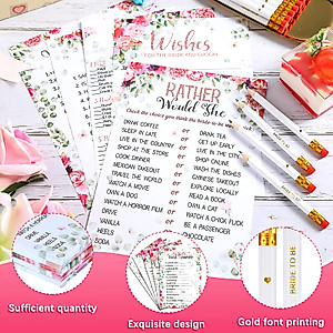 300 Pcs Bridal Shower Games Supplies Include 5 Sets 50 Wedding Games Cards and 50 Pencils, Bridal Shower Decorations Bridal Favors for Guests Bride Groom Bridal Wedding, 50 Guests (Fresh Style)