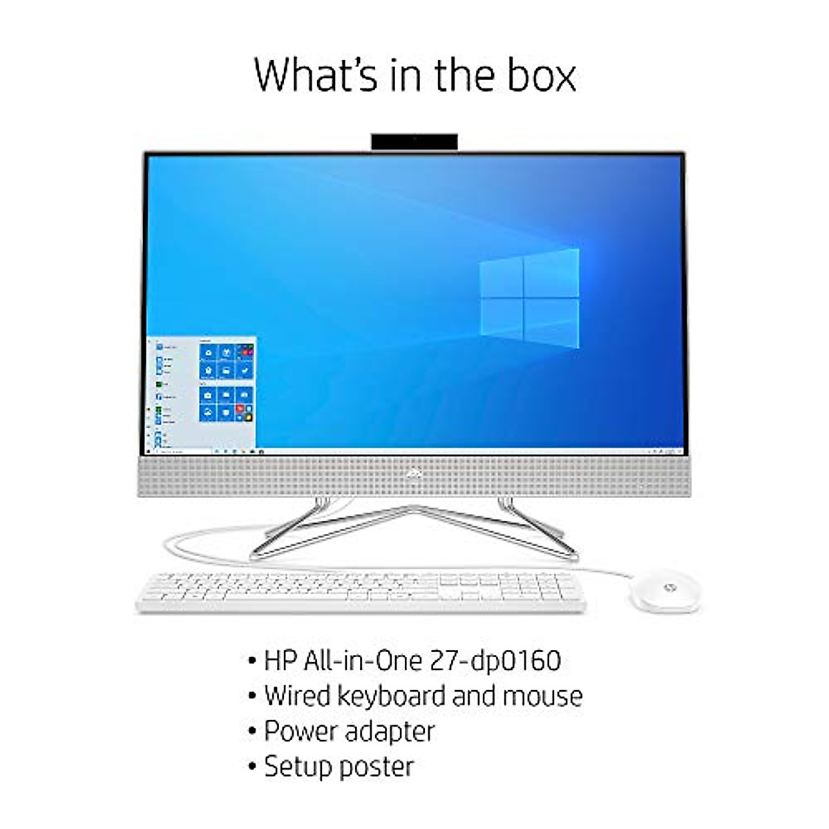 HP 27-inch Touchscreen All-in-One Desktop Computer, AMD Ryzen 5 4500U Processor,16 GB RAM, 512 GB SSD, Windows 10 Home (27-dp0160, Silver)