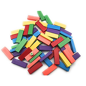 Oojami Wooden Tumbling Timber Toppling Stacking Board Games Building Blocks for Kids - 60 Pieces with Storage Bag Color Match Play Sets for Kids and Families