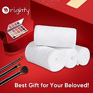 Orighty Microfiber Makeup Remover Cloths 12 Pack, Quick Drying Makeup Remover Cloth, Absorbent Face Towels for Face and Body, Soft Face Wash Cloth and Reusable Facial Cloths 10inch x 10inch (White)