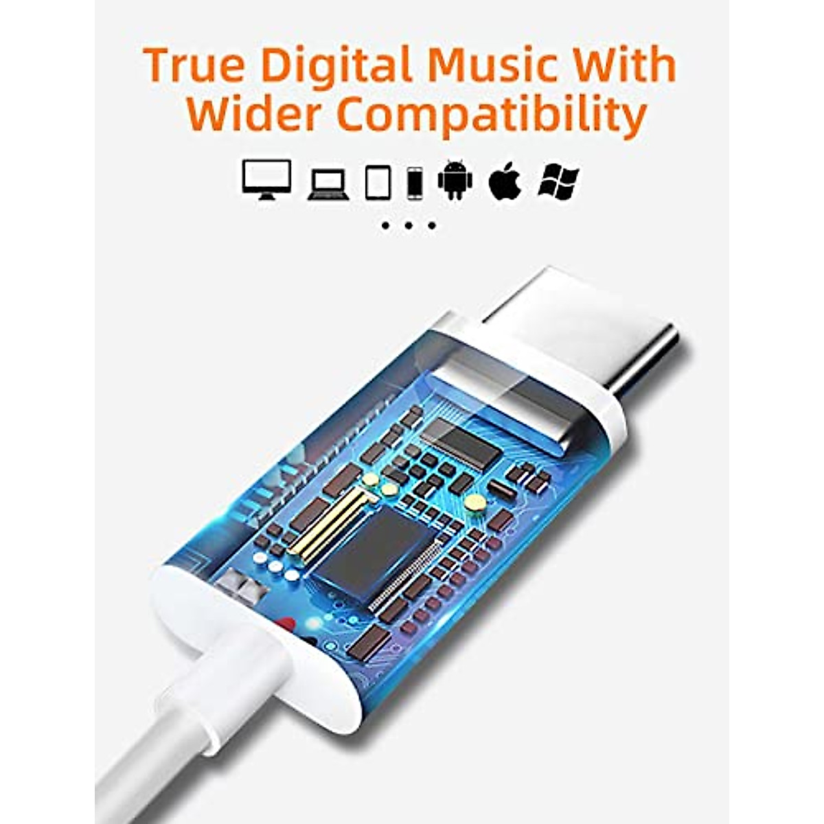 MAS CARNEY 【2 Pack Black+White】 Digital USB Type C Earphones, TI3/TH4 USB C Earbuds,in-Ear Earbud Noise Isolating Pure Sound and Powerful Bass for USB-C Type-c Music Device