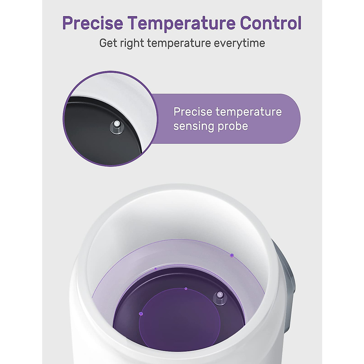 Nuliie Fast Bottle Warmer, 6-in-1 with Larger LCD Display Smart Temperature Control and Automatic Shut-Off, BPA Free Baby Bottle Warmer for Breastmilk or Formula