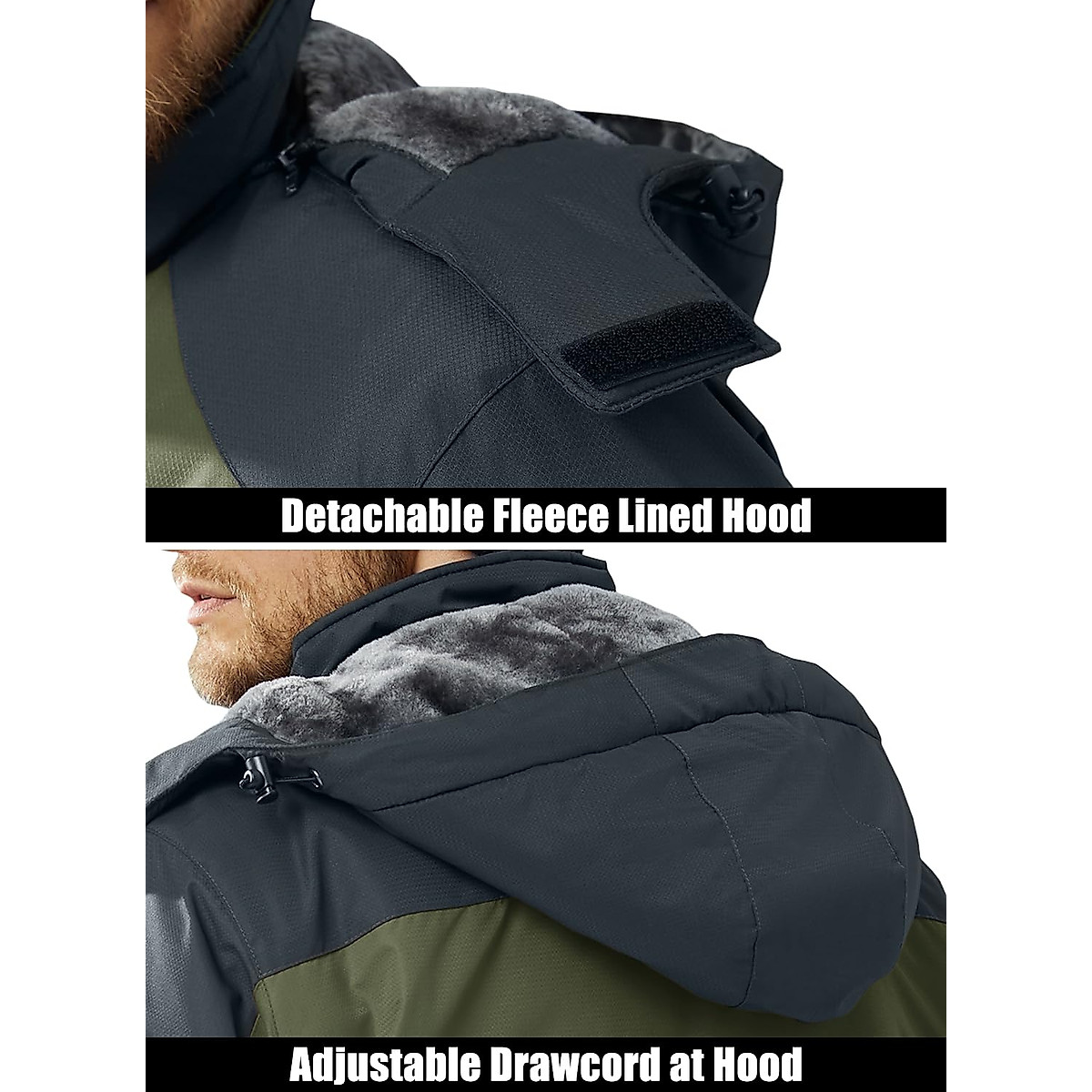 MAGCOMSEN Work Jacket Winter Coats Ski Jacket Waterproof Jaket Rain Jackets Fleece Jacket Softshell Jacket Tactical Jacket Snowboard Jackets Green