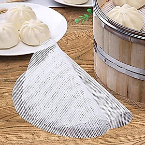 Coitak 12 inch 5PCS Non stick Silicone Steamer Liners, Mesh Mat Pad Steamed Buns Dumplings Baking Pastry Dim Sum Mesh