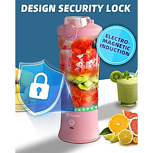 Portable Blender, Personal Blender for Shakes and Smoothies in the Kitchen, Personal Size Blender with Rechargeable USB, Best Kitchen Gadget 20 Oz Traveling Fruit and Veggie Juicer Cup With 6 Blades