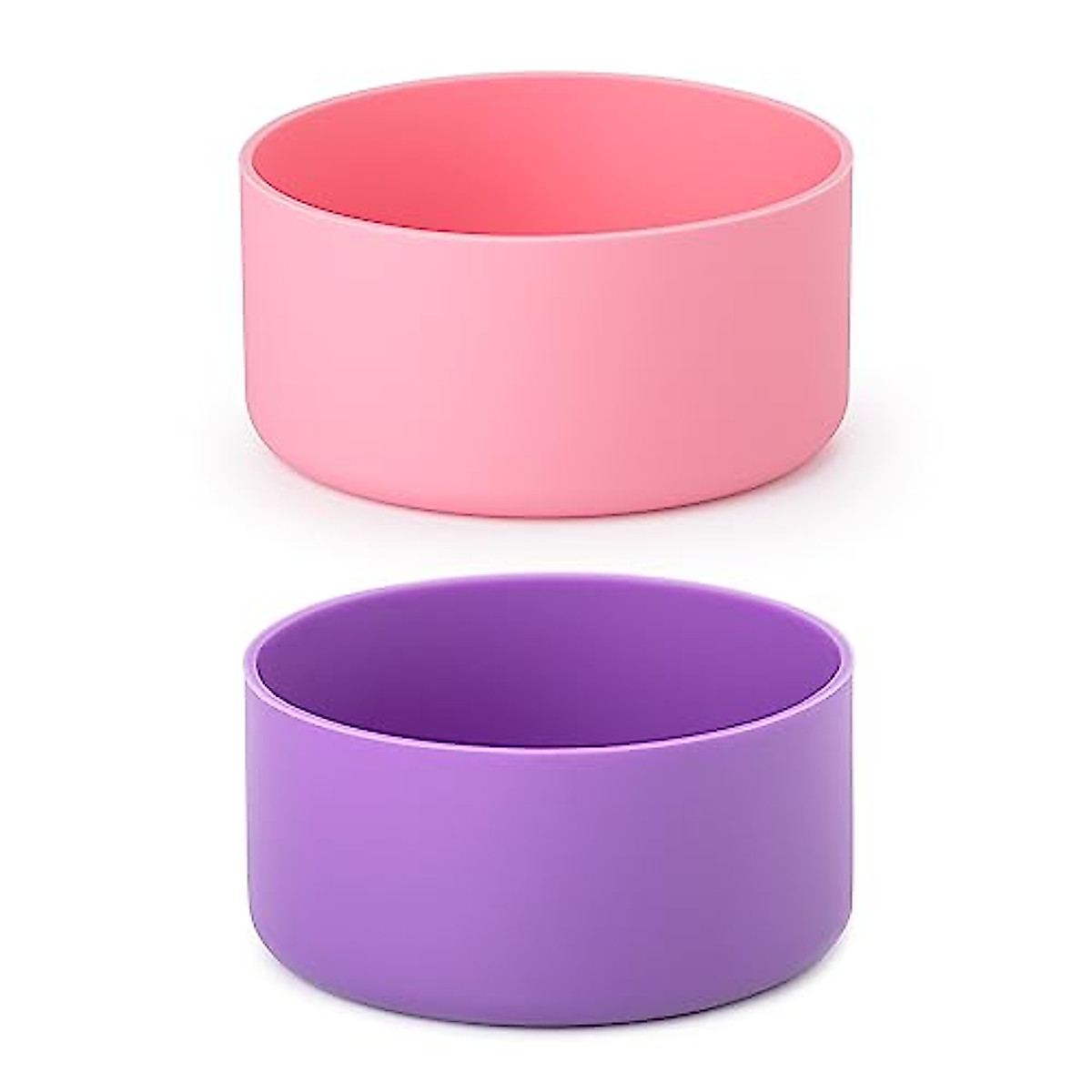 Prurex 2 Pcs Silicone Boot for Stanley Cup Tumbler 40oz & IceFlow 20oz 30oz, Bottle Bottom Sleeve Cover Compatible with Stanley Cup Accessories(Pink/Purple)