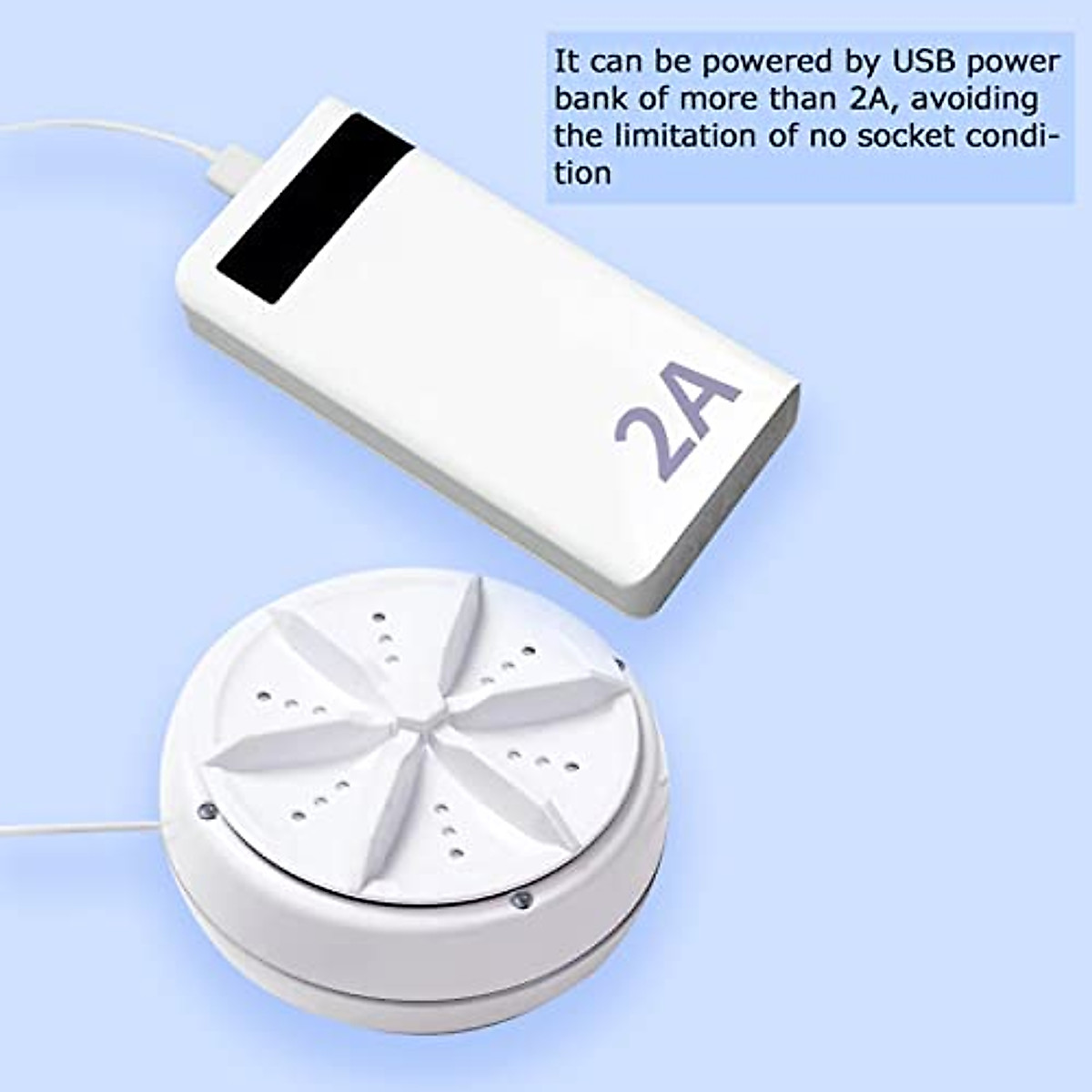 Portable Mini Washing Machine,Ultrasonic Turbo Washing Machine with USB for Home, Business, Travel, College Room,Turbo Washer for Cleaning Sock,Underwear,Small Rags