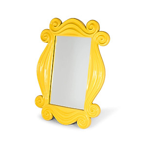 Ukonic Friends TV Show Yellow Peephole Frame Door Mirror | Hanging Mirror For Entryway, Living Room, Bedroom | Authentic Replica Of Friends Door Frame From Monica Geller's Apartment | 15 x 11 Inches