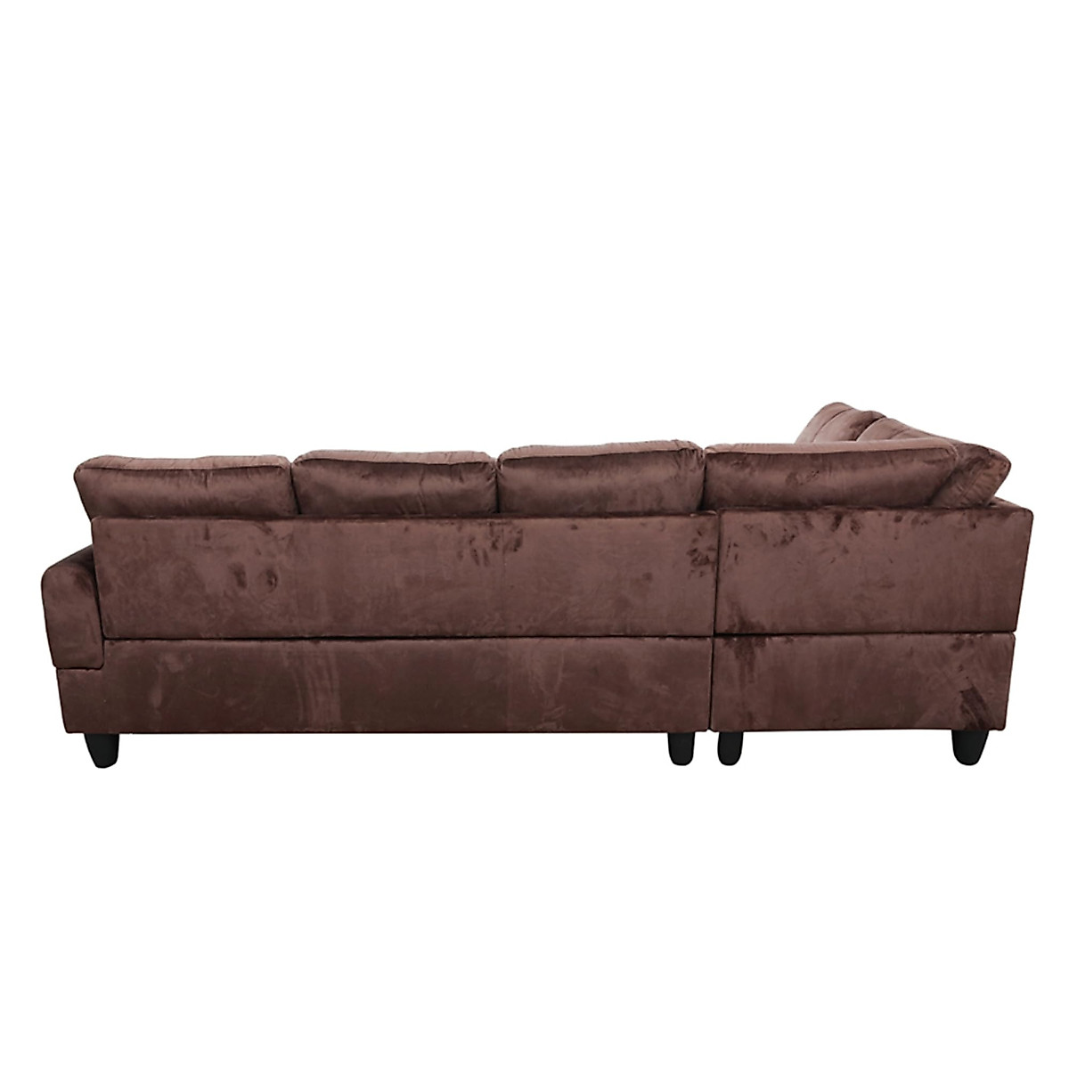 NOTOP Seater 3-Piece Flannel L-Shaped Sectional Sofas, Button Tufted Upholstered Couch Set with Left Chaise Longue and Storage Ottoman, for Living Room, Home, Office, Chocolate, 97