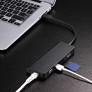 Jiali USB-C 4K Hub Converter Type-c Turn hdmi Gigabit Network Card Multi-Function Converter HDMI+RJ45+PD+Audio+USB3.02+SD+TF Eight-in-one Expansion Dock Multi-Function HUB(Silver Gray)
