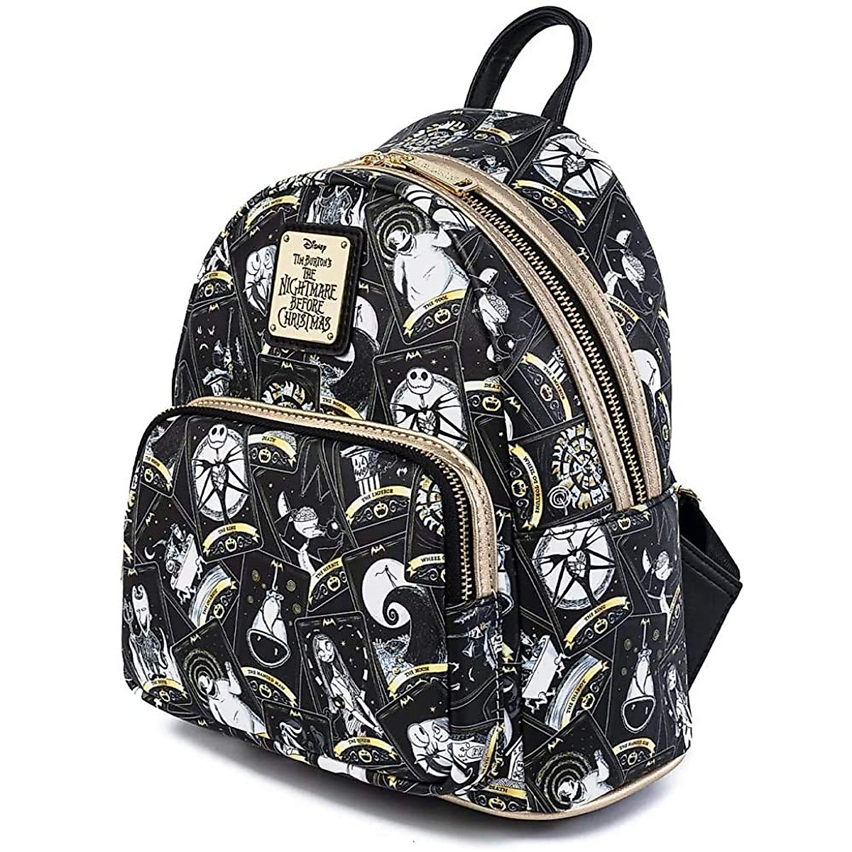 Loungefly Disney Nightmare Before Christmas Tarot Card AOP Womens Double Strap Shoulder Bag Purse