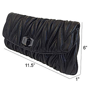 JNB Wrinkled PU Clutch bag, Black