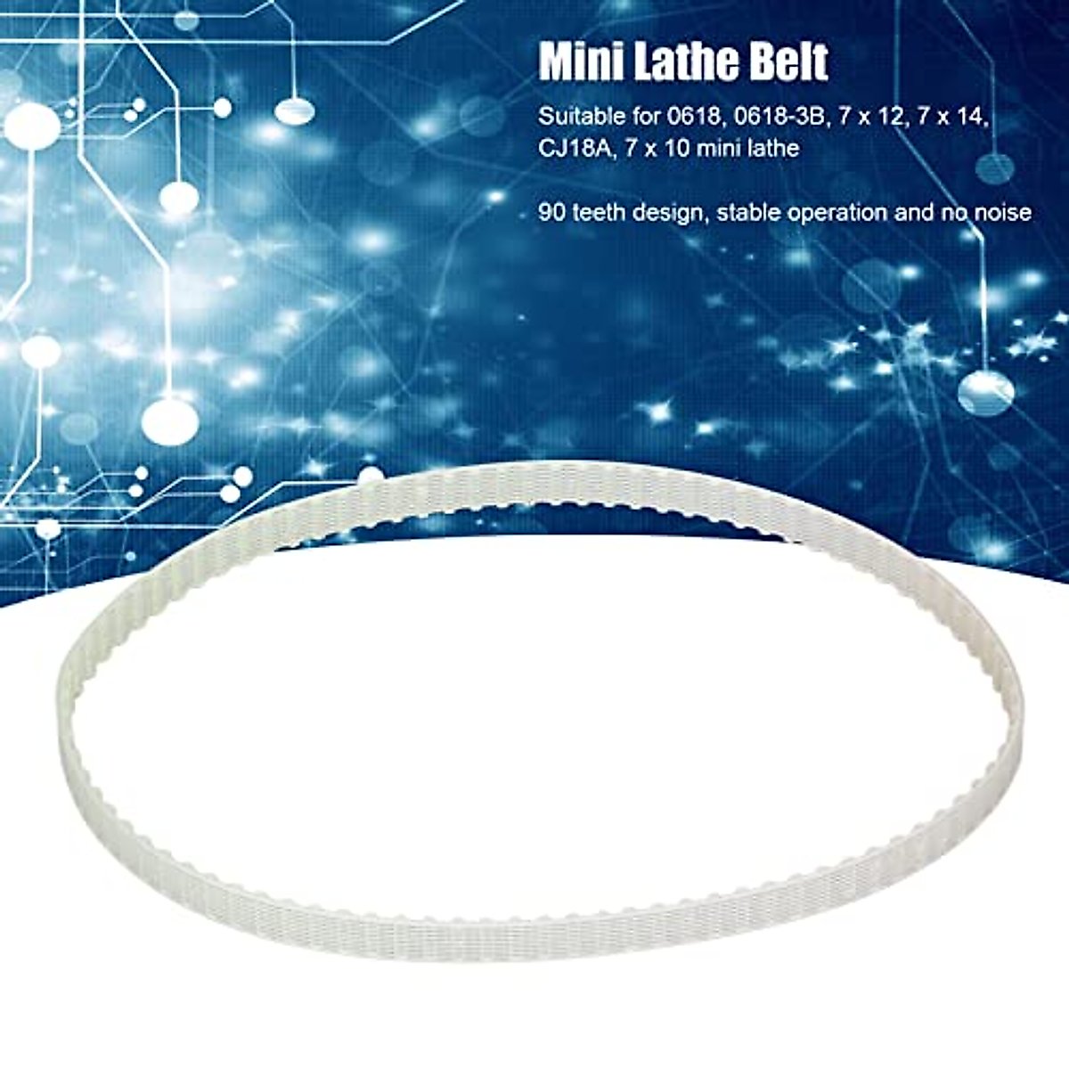 Mini Lathe Belt Replacement Parts,90 Teeth Mini Lathe Belt Replacement Transparent Timing Drive Geared Belt for 0618 0618‑3B, Mini Lathe Belt Replacement Parts Mini Lathe Belt Lathe Drive Belt T