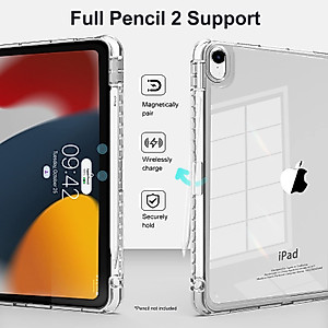 MYGROO for iPad Air 11inch 2024,iPad Air 5th Generation case 2022 with Pencil Holder, 2020 Air 4th Generation case, Slim Smart Cover with Clear Shell for iPad Air 5 Case 10.9 Inch