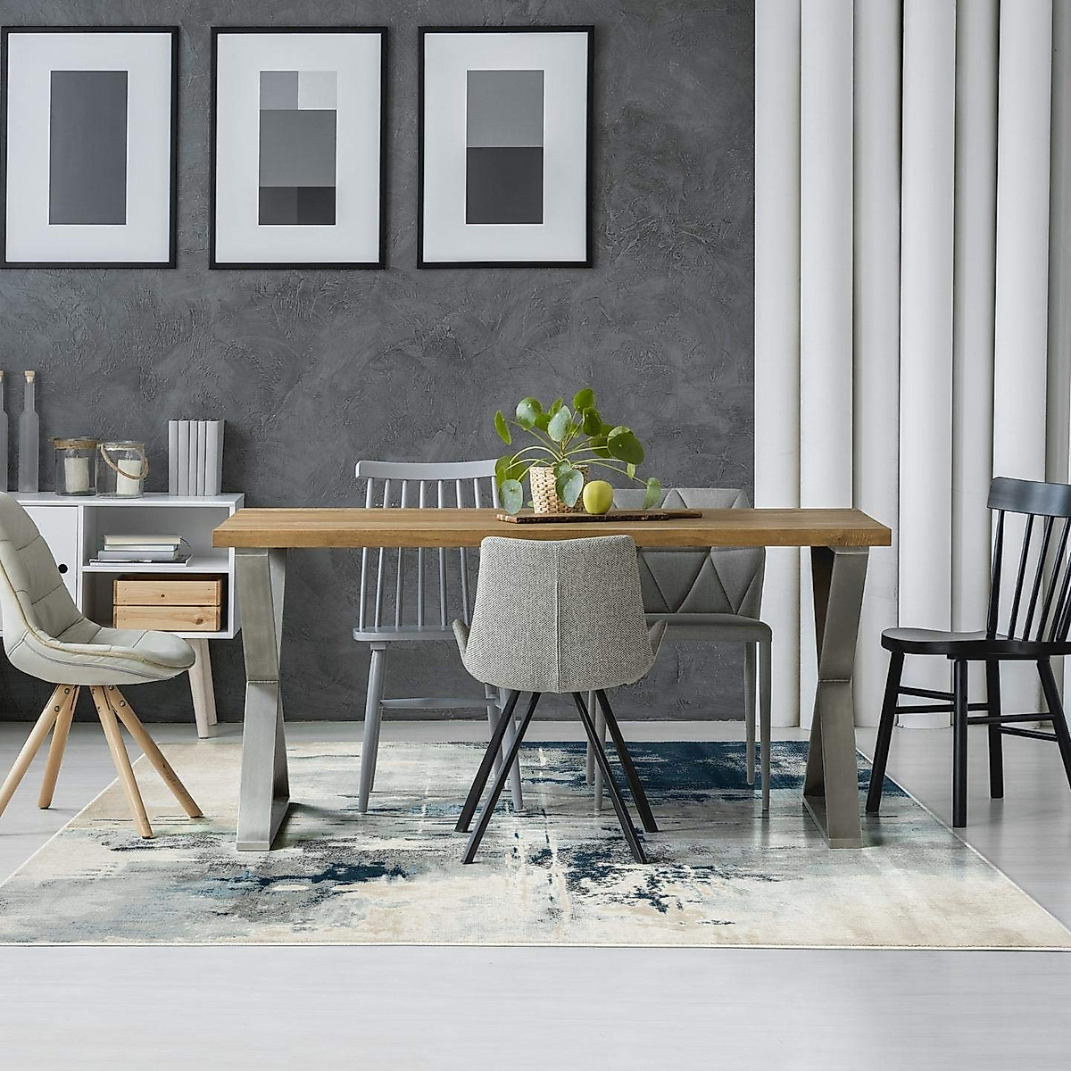 LUXE WEAVERS Olimpia Collection 6623 Ivory 8x10 Modern Abstract Area Rug