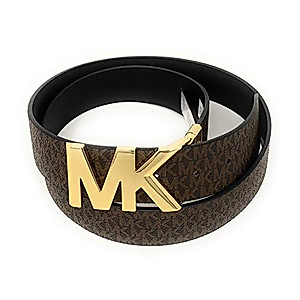 Michael Kors Womens Mk Logo Reversible Belt Brown/Black (L)