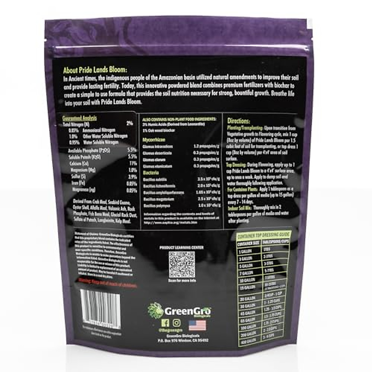 Pride Lands Premium Organic Bloom Fertilizer with NO Fillers, Bigger Buds and Flowers, Brighter Plants with Our Complete Bloom Nutrients, Recharge Soil and Boost Growth with Optimal Blend of NPK, 5 lb