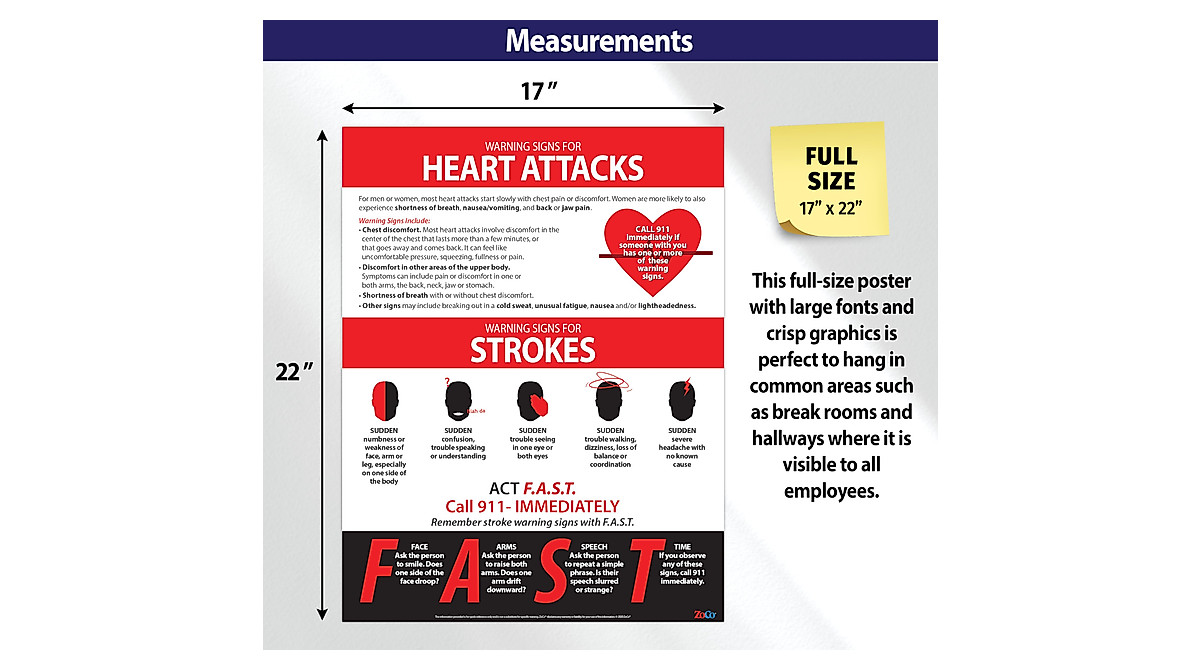 Heart Attack & Stroke Awareness Posters | Safety Magnets