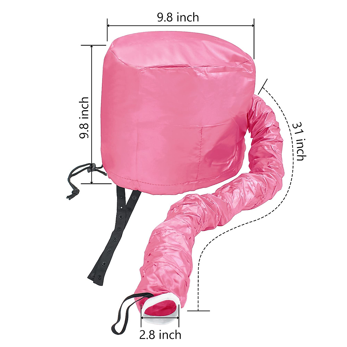 Safety Portable Hair Dryer Bonnet Attachment for Hair Styling - Deep Pink