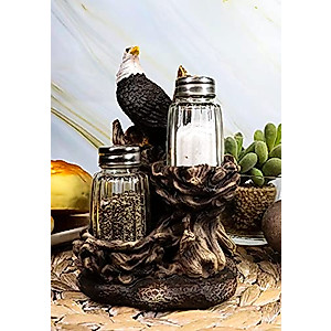 Set Of 1 Bald Eagle Residing Nests Salt and Pepper Shaker 6.5"H
