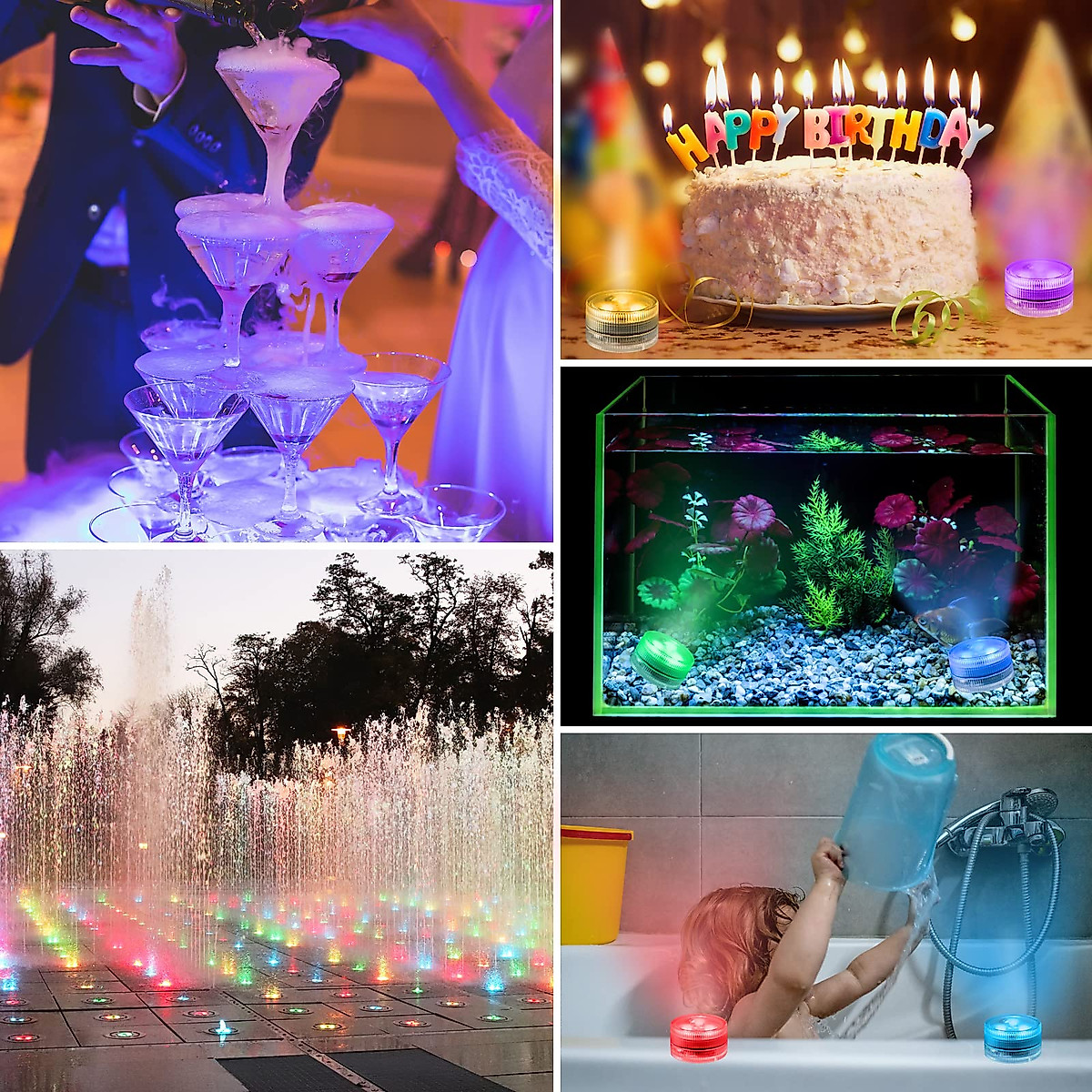 Waterproof Mini LED Tea Lights - Multi-Colored Decor
