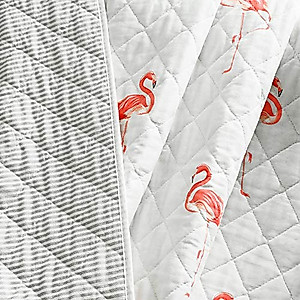 Lush Decor Kelly Flamingo Throw Blanket, 50" x 60", Coral
