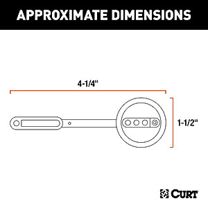 CURT 58404 4-Way Flat Vehicle-Side Trailer Wiring Adapter for 1-1/4-Inch License Plate Light Hole , Black