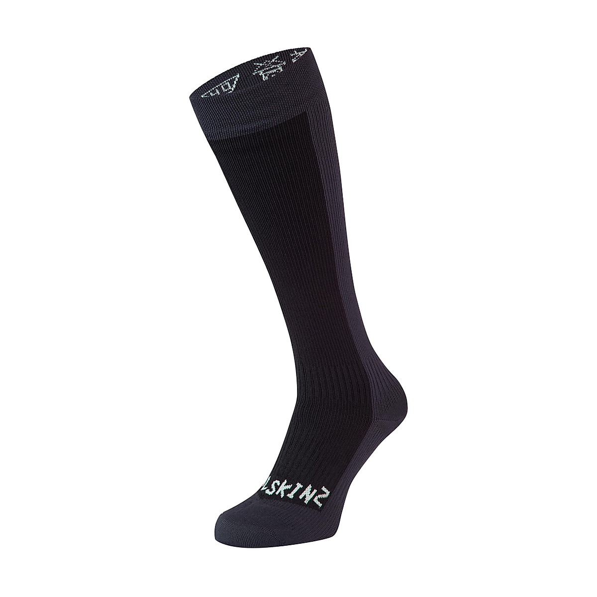 SEALSKINZ Unisex Waterproof Cold Weather Knee Length Sock, Black/Grey, X-Large