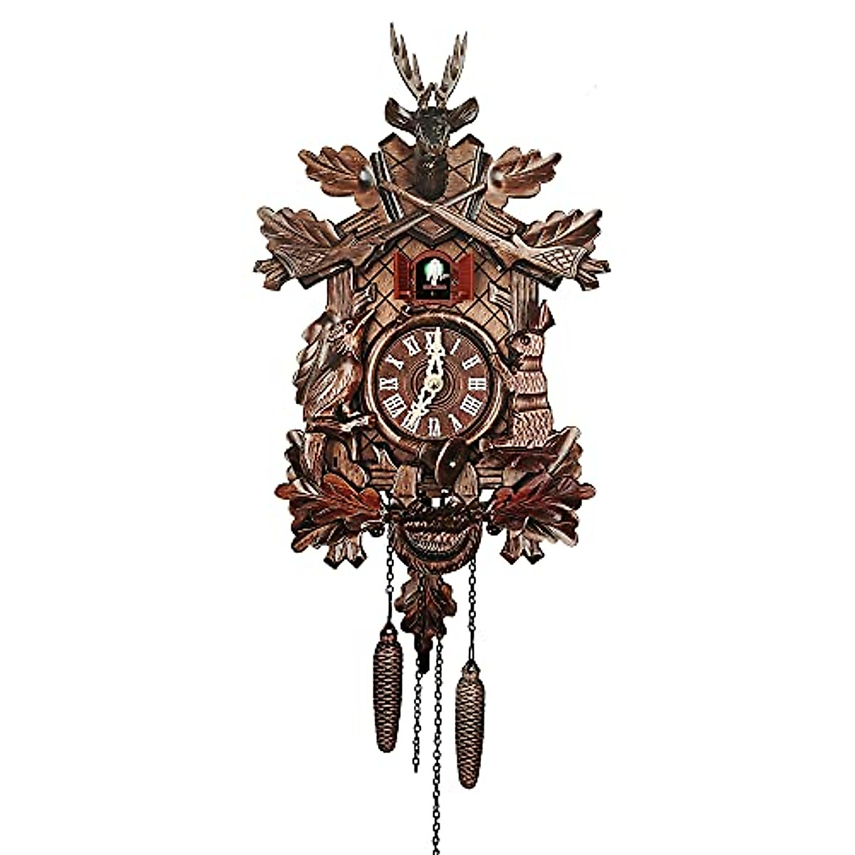 JoonieHouse Traditional Black Forest Cuckoo Clock, Newly Wood Coo Coo Clock Decorative Wall Clock with Pendulum and Chiming Function - Perfect Wall Clocks for Home Livingroom Decor