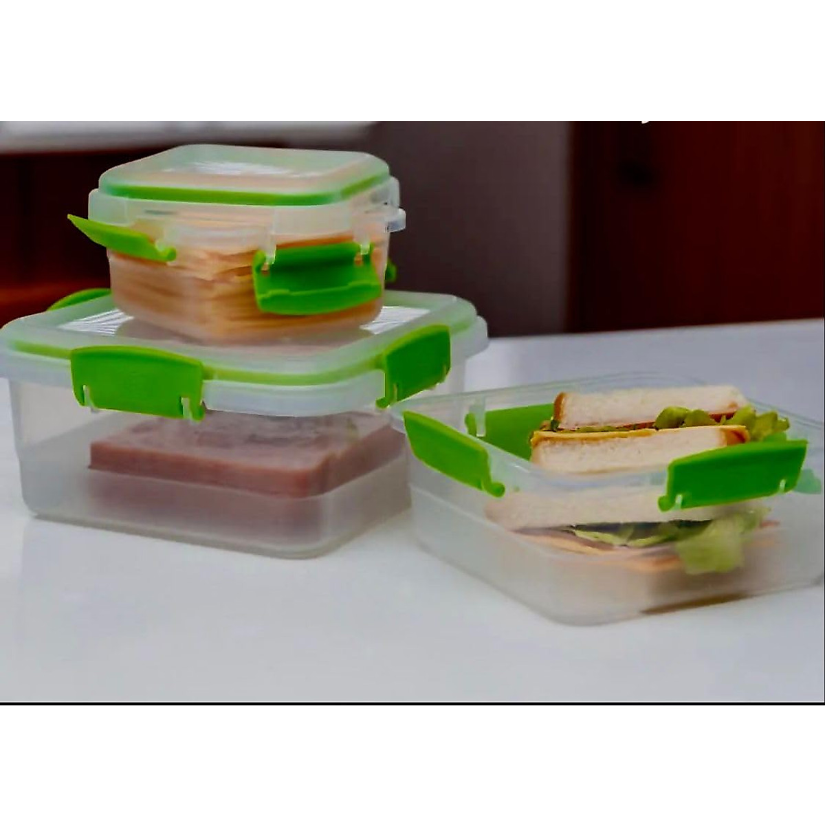Food Storage Containers with Lids - Kitchen Essentials for Every Home: Leak Proof/BPA-free -kitchen organizer - Durable Plastic Containers sets for Organized Storage-3 Pcs(0.325l - 0.7l- 1,2l)