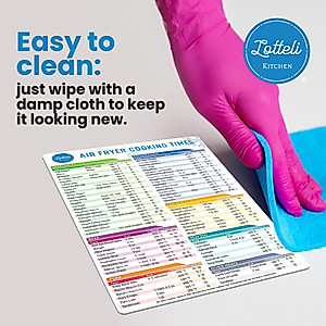 Air Fryer Magnetic Cheat Sheet Set - Air Fryer Accessories Cookbook - Easy to Use AirFryer Time Chart Set As Seen on the Today Show - Strong Magnet Quick Reference Cooking Guide for Frying (White)