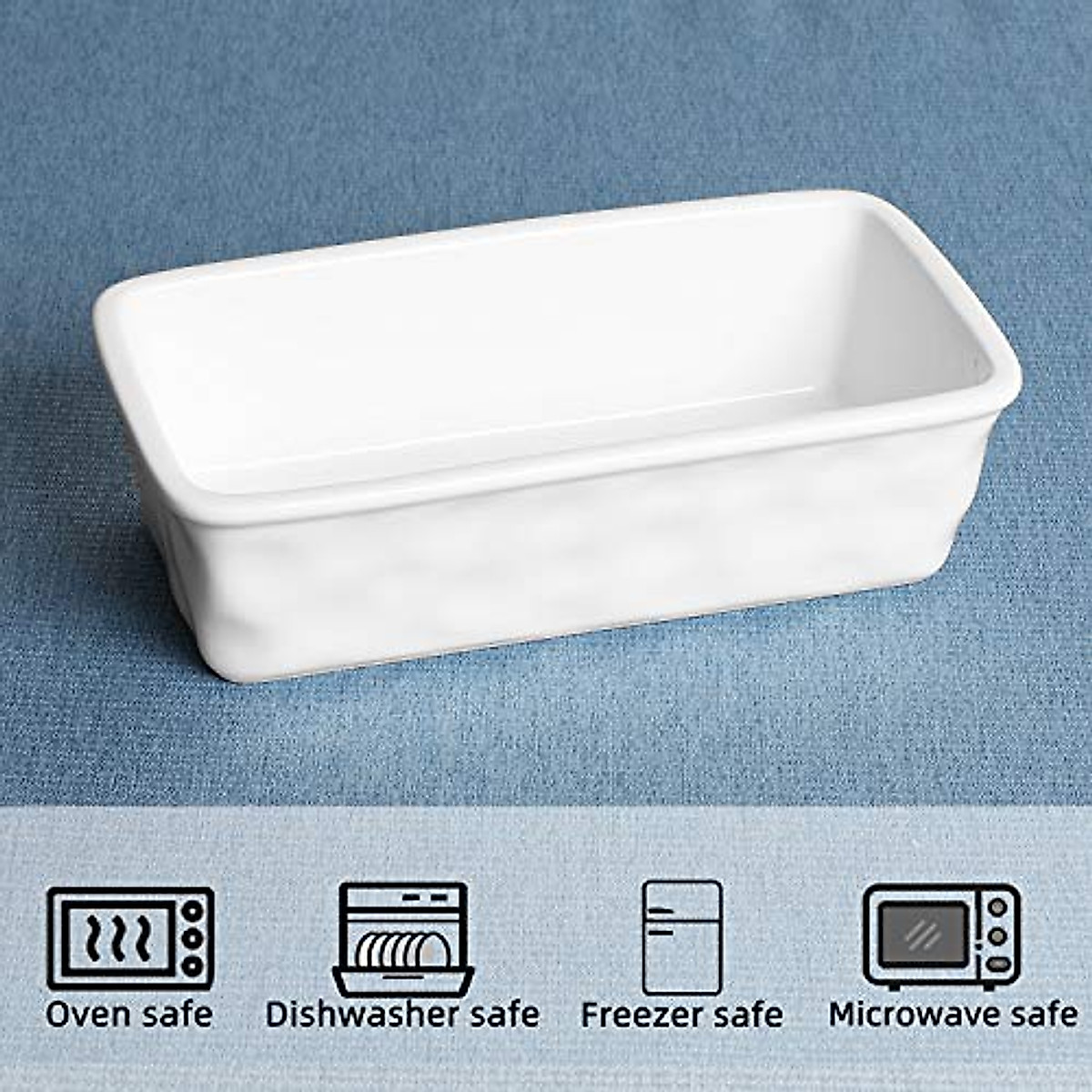 HAOTOP Ceramics Nonstick Baking Bread Loaf Pan, 8.5 x 4.6 Inch (White)