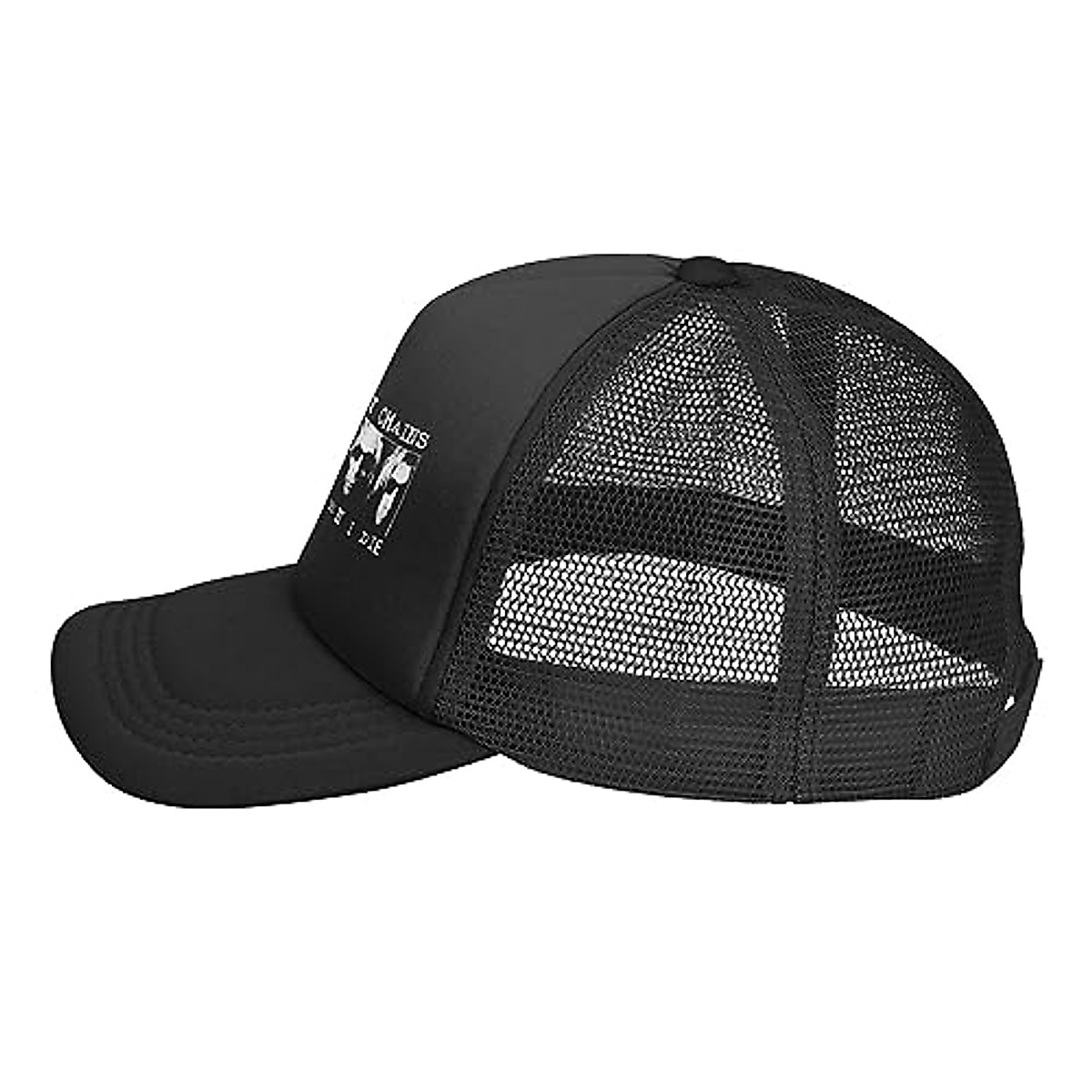 CASOWAT Alice Rock in Chains Band Mesh Baseball Cap for Men Women Adjustable Snapback Caps Summer Trucker Hat Black