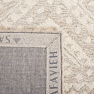 SAFAVIEH Micro-Loop Collection Area Rug - 5' x 8', Beige & Ivory, Handmade Moroccan Boho Tribal Wool, Ideal for High Traffic Areas in Living Room, Bedroom (MLP501B)