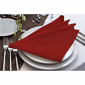 Utopia Home [24 Pack, Red] Cloth Napkins 17x17 Inches, 100% Polyester Dinner Napkins with Hemmed Edges, Washable Napkins Ideal for Parties, Weddings and Dinners
