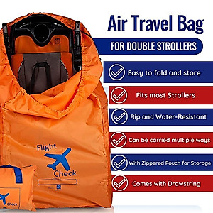 Alnoor USA Double Combo of Car Seat Travel Bag & Stroller Bag | Car Seat Bags for Air Travel & Stroller Travel Bag for Airplane | Gate Check Stroller Bag & Car Seat Carrier for Airport