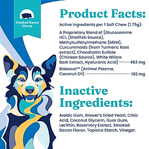 Solid Gold Glucosamine for Dogs Hip and Joint Supplement - Glucosamine Chondroitin MSM for Dog Pain Relief - Leaps & Hounds Chews for Dog Arthritis Pain Relief & Overall Mobility - 120 Soft Chews
