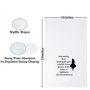 PXTIDY Alice Inspired Wonderland Tea Towel Alice Fairy Tale Fans Gift The Best Gift You Could Have Given Her was a Lifetime of Adventures