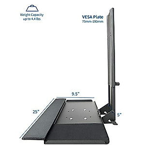 VIVO Computer Keyboard and Mouse Platform Tray, Adjustable VESA Mount Attachment, MOUNT-KB02