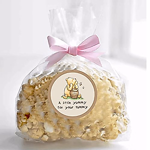 Classic Winnie The Pooh Stickers, A Little Yummy for Your Yummy Stickers, Perfect for Baby Showers, Wedding Favors,Honey Jar, Party Favors 32 PCS