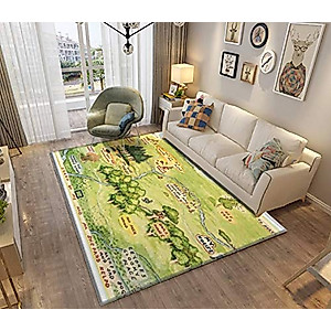 map Area Rugs Non-Slip Floor Mat Doormats Home Runner Rug Carpet for Bedroom Indoor Outdoor Kids Play Mat Nursery Throw Rugs Yoga Mat